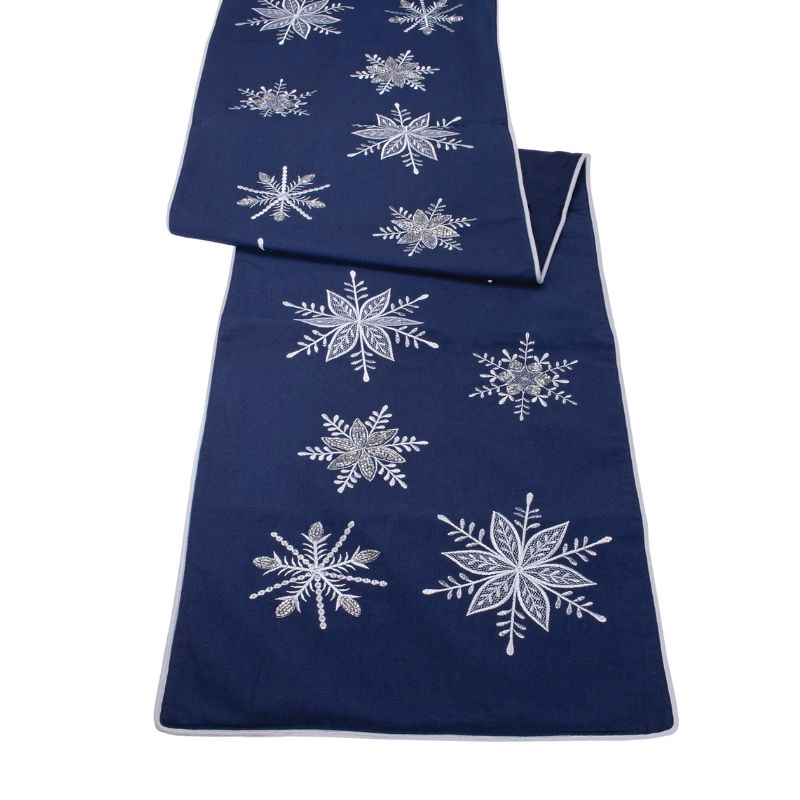 Blue & Silver Snowflake Table Runner The Shops at Mount Vernon