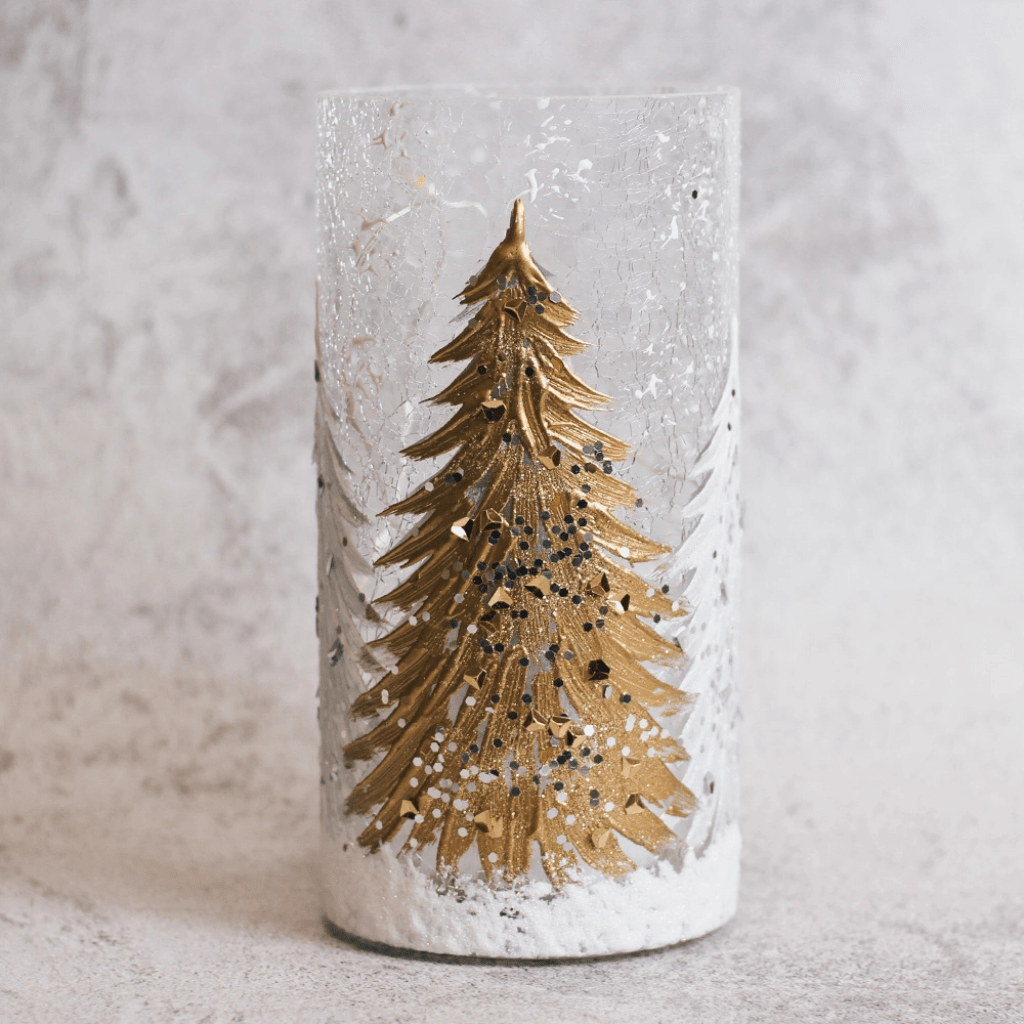Gold Christmas Tree Glass Light Pillar The Shops at Mount Vernon