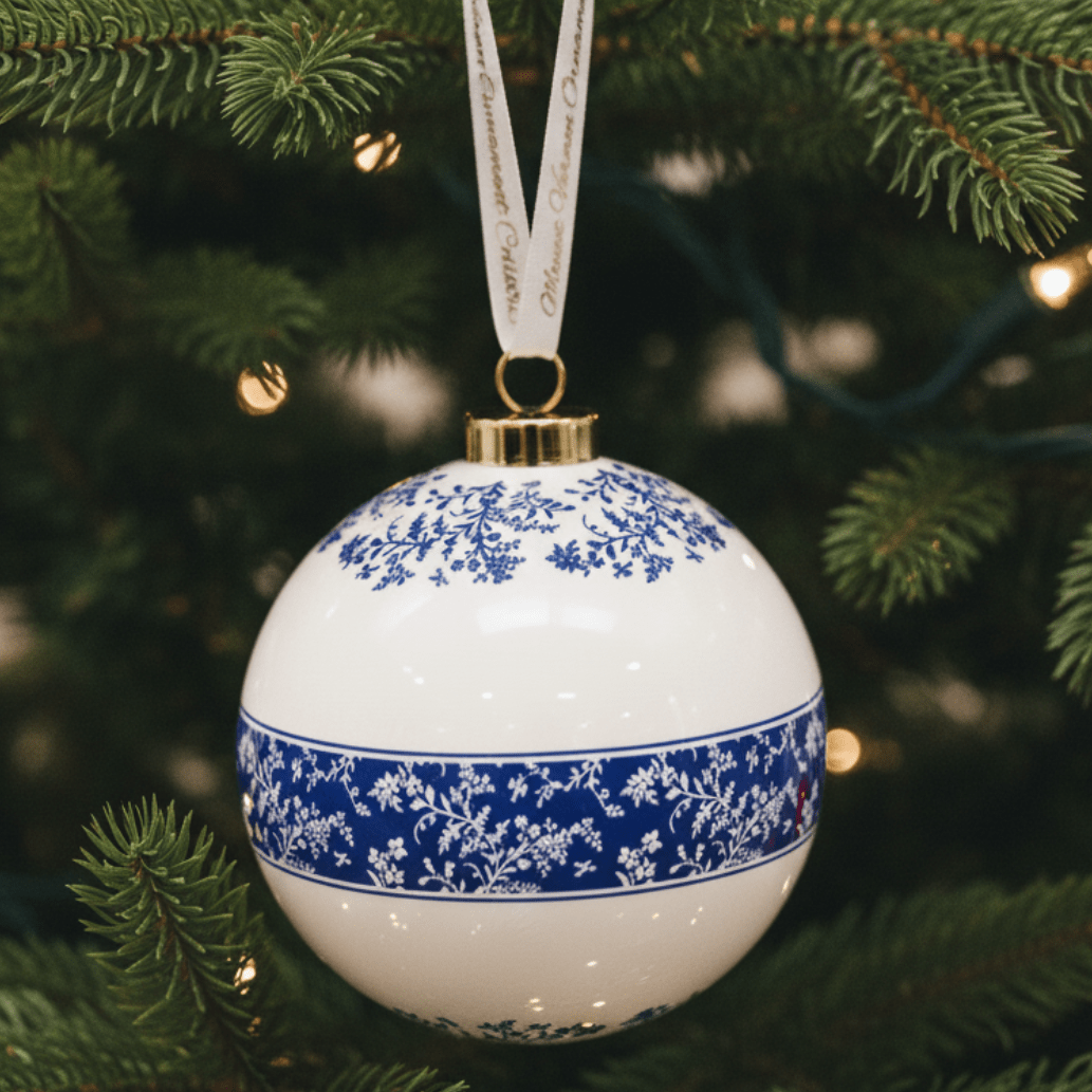 MV Ornament Collection - Porcelain Blue Room Ball The Shops at Mount Vernon